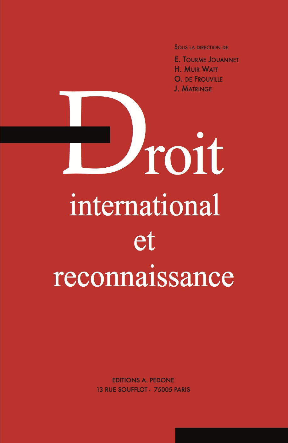 Droit international et reconnaissance - Editions Pedone Droit international et reconnaissance - Editions Pedone