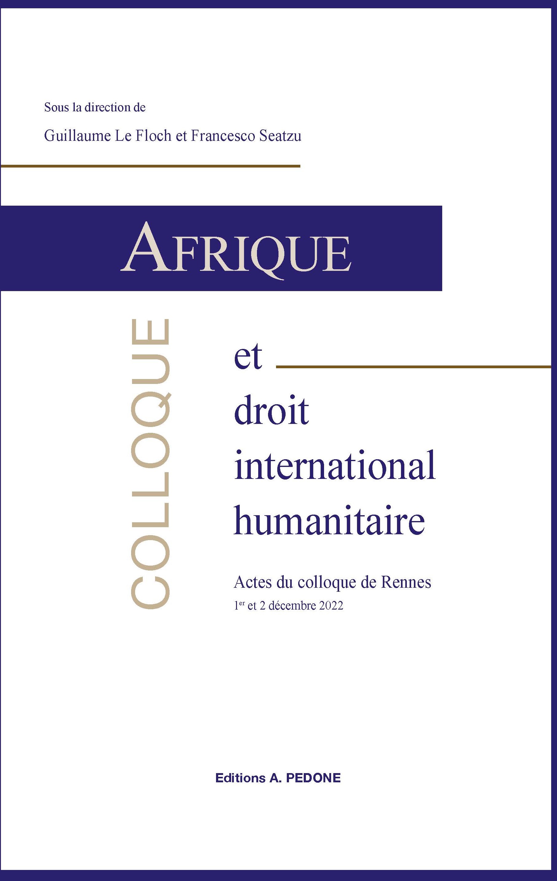Afrique Et Droit International Humanitaire Editions Pedone